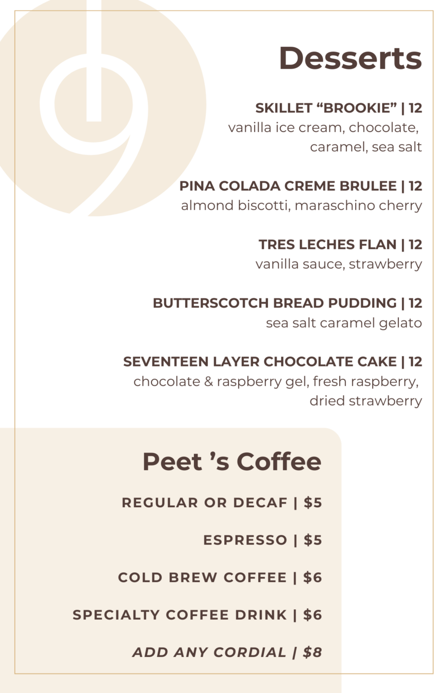 Sawgrass Dessert Menu | TPC Sawgrass